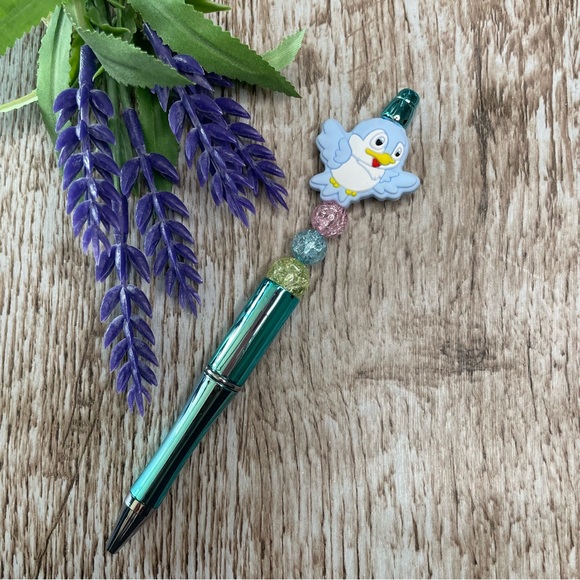 Hand Crafted | Office | Writing Pen Bird Cow Bear Artisan Beaded Custom ...